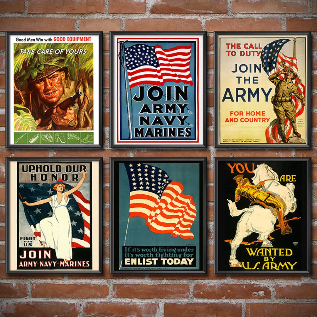 ARMY Set of 6 Posters United States Army Gifts for Army Girlfriend ...