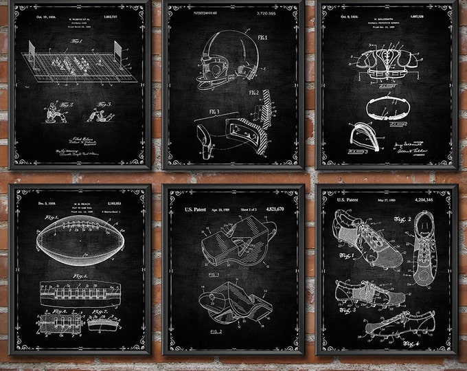 Football Wall Art Set of 3 Football Decor Football - Etsy