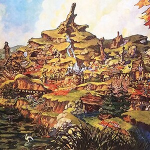 Splash Mountain Concept Art Poster Print Brer Rabbit Fox Bear Disney ...