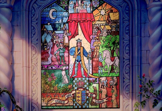 Beauty And The Beast Stained Glass Window Wallpaper