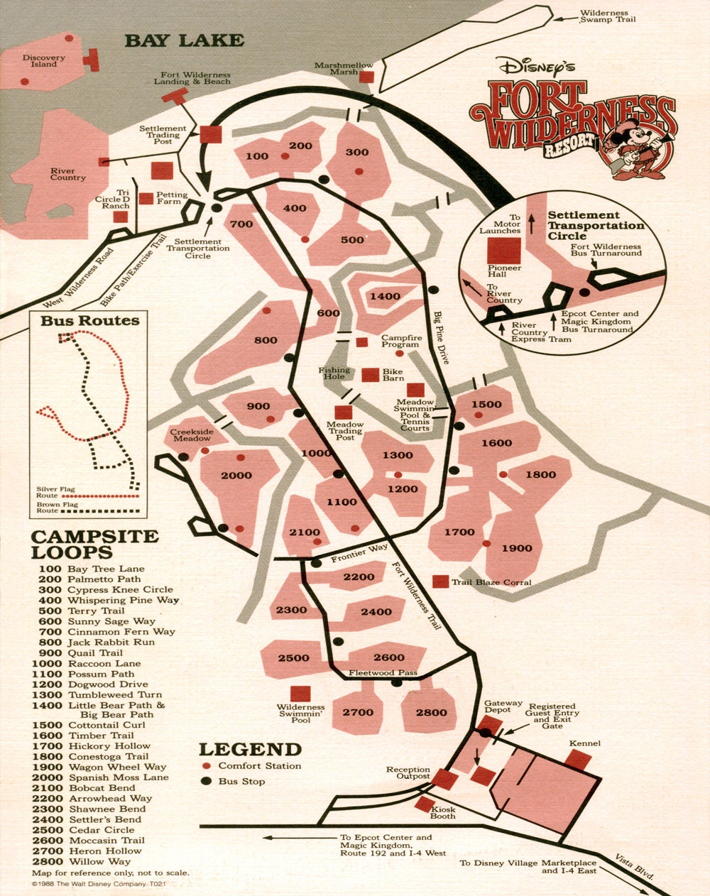 Fort Wilderness Map Print Poster Disney World Campground Sign | Etsy