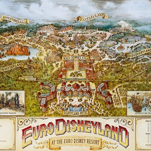 Disneyland París Map Poster - Etsy