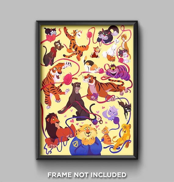Disney Cats Collage Poster Print Wall Art Decor Tigger | Etsy