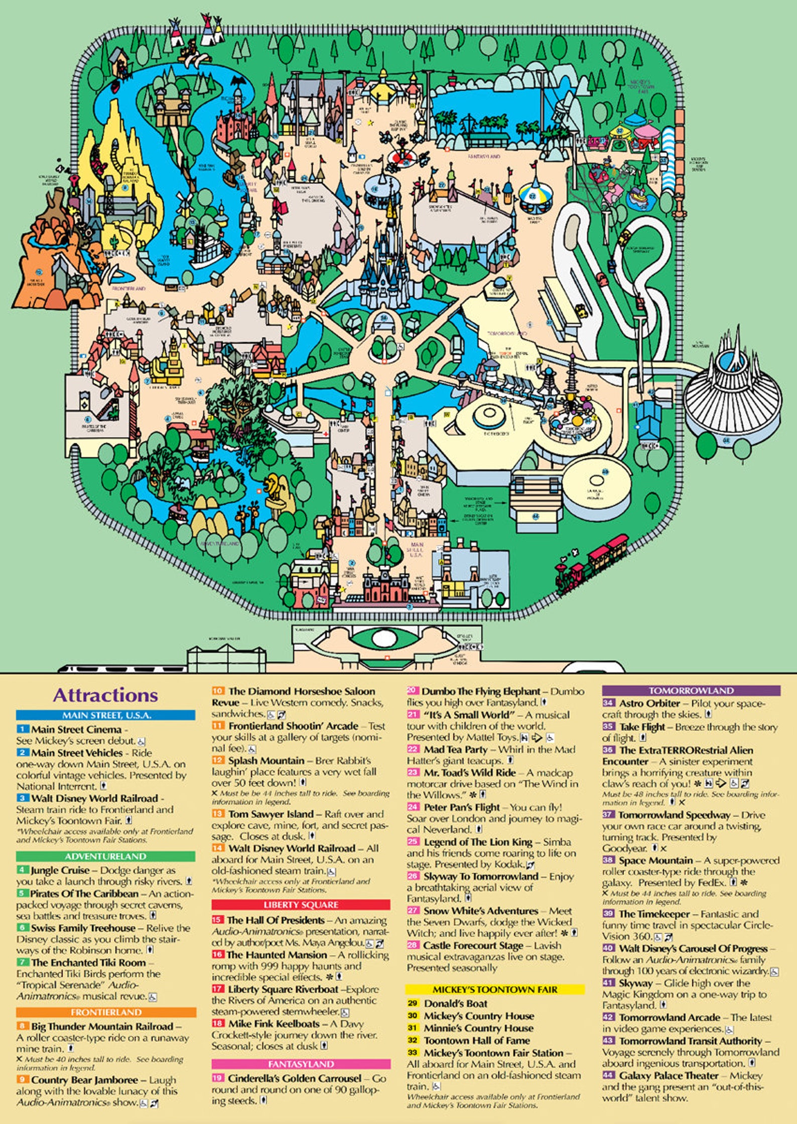 Disney World Magic Kingdom 1997 Map Print Poster Wall Art - Etsy UK
