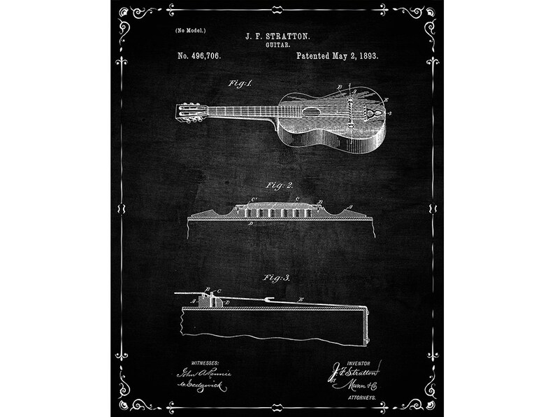 Fender Guitar Decor Set of 6 Fender Guitar Wall Art - Etsy