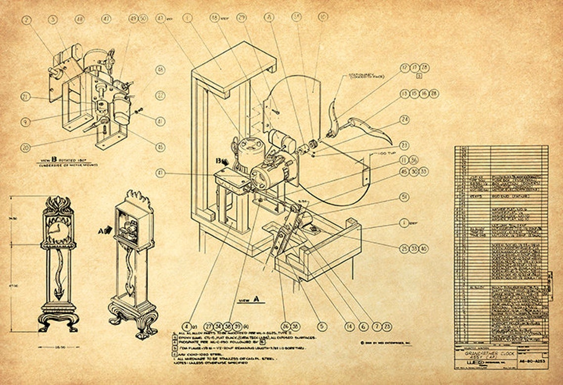 Haunted Mansion Clock Blueprint Poster Print Concept Art - Etsy