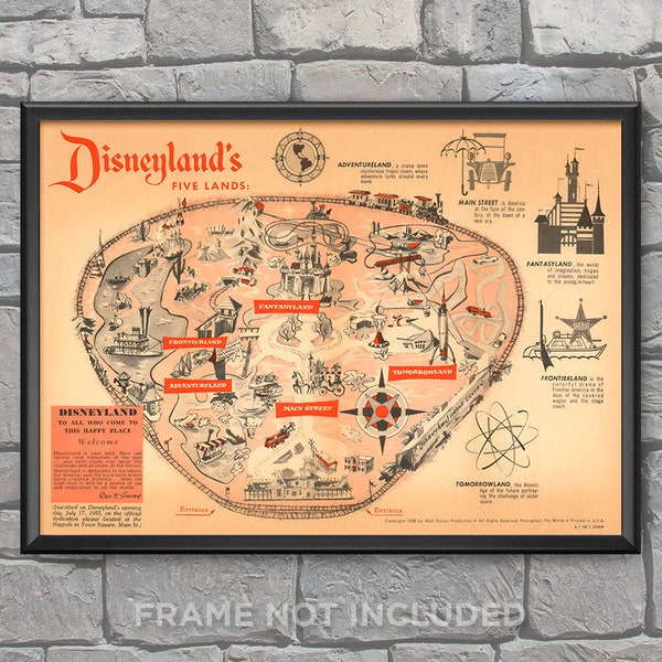 Vintage Disneyland Wall Art - Etsy