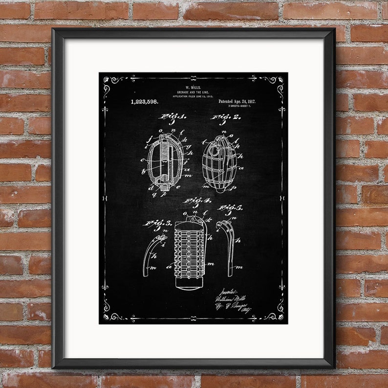 Grenade Poster Military Grenade Print Military Gifts Art | Etsy
