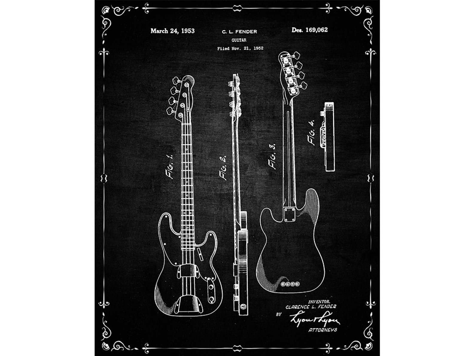 Fender Guitar Decor Set of 6 Fender Guitar Wall Art - Etsy