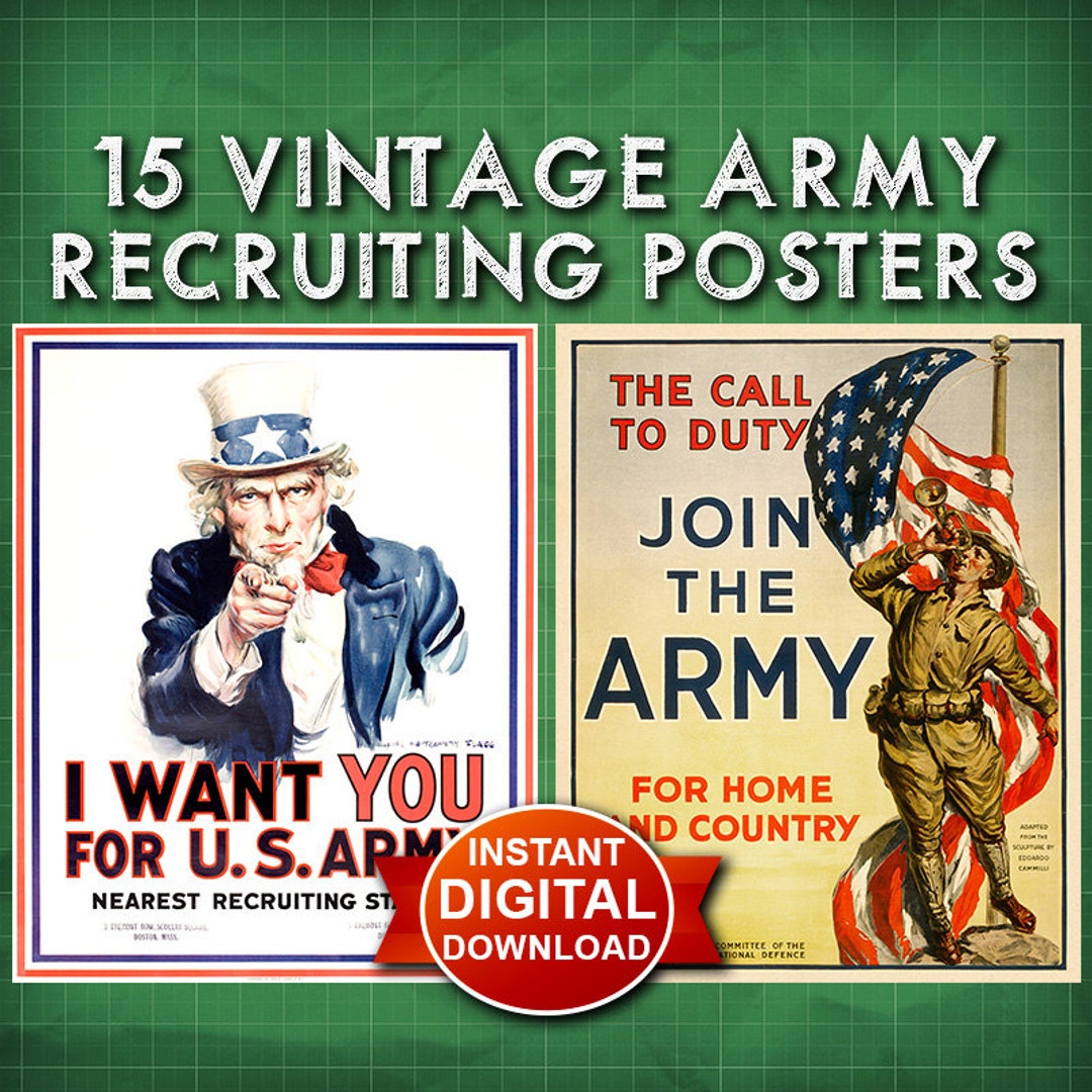 Army Recruiting Poster Art Set Instant Digital Download - Etsy