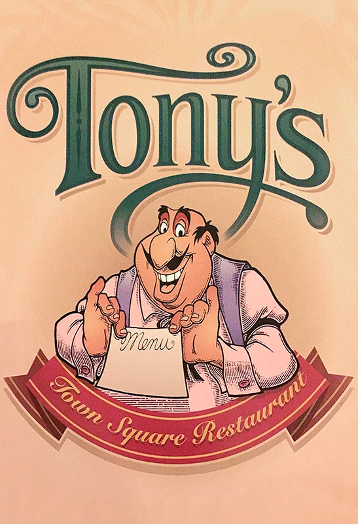 Tony's Town Square Restaurant Sign Print Poster Disney - Etsy