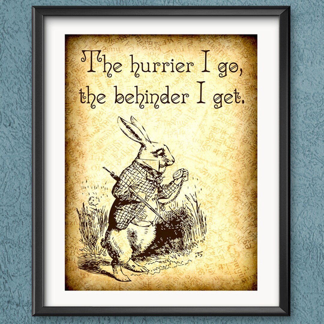 Alice in Wonderland Decorations Wedding Prop the White Rabbit Quote ...