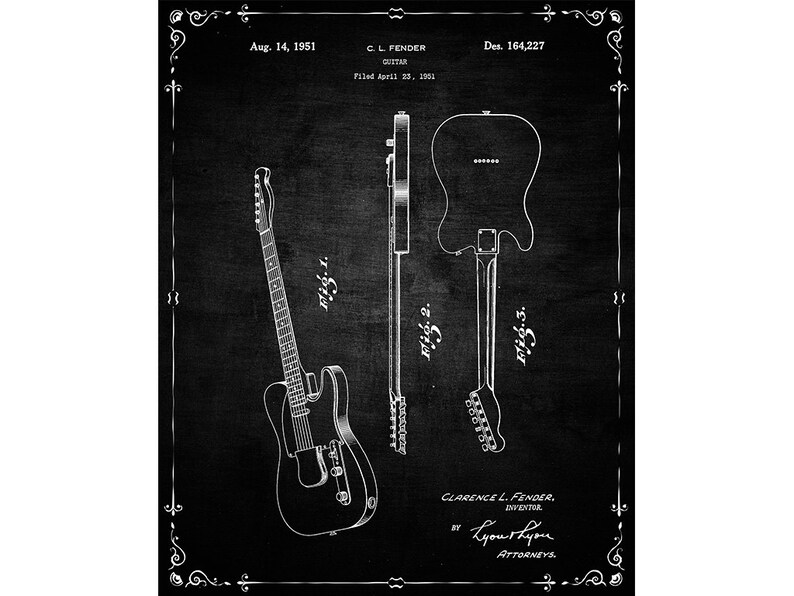 Fender Guitar Decor Set of 6 Fender Guitar Wall Art - Etsy