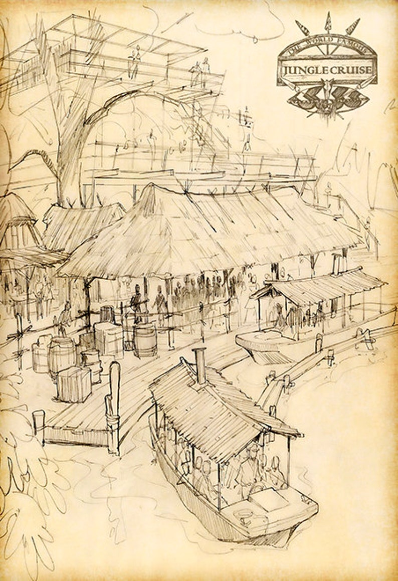 Jungle Cruise Dock Concept Art Print Poster Disney World - Etsy