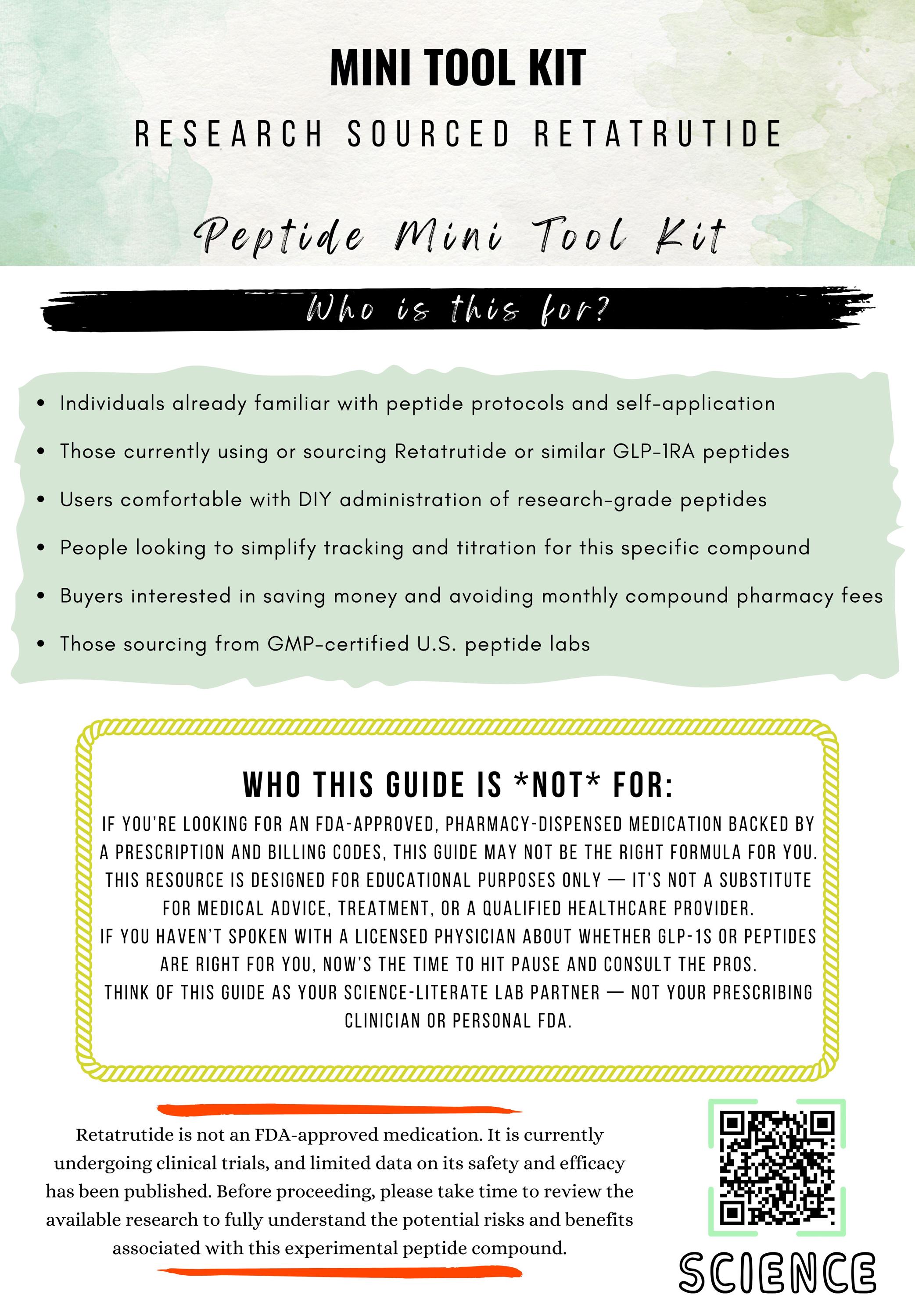 Retatrutide Mini Tool Kit | GLP-R3 Peptide Tracker + Supplies List ...