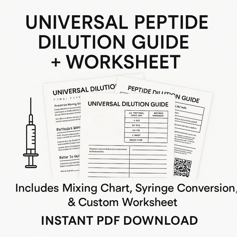 Universal All Peptide Dilution Guide + Worksheet: Mixing Chart ...