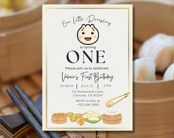 Dim Sum Birthday Invitation Dimsum Dumpling Bao Baby - Etsy