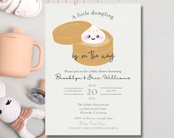 Dim Sum Baby Shower Invitation Dimsum, Dumpling, Bao, Baby, Boy ...