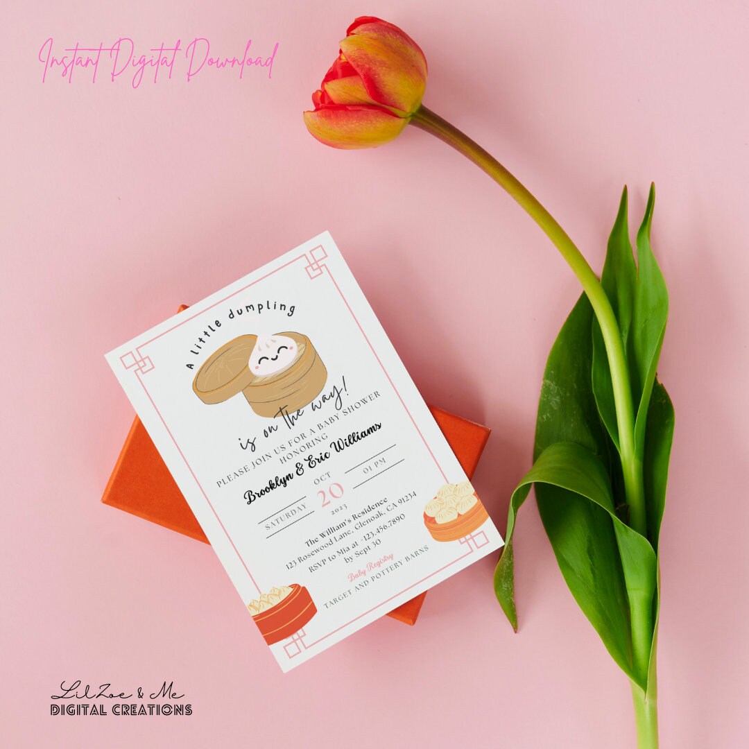 Little Dumpling Baby Shower Invitation/dumpling on the Way Dim Sum ...