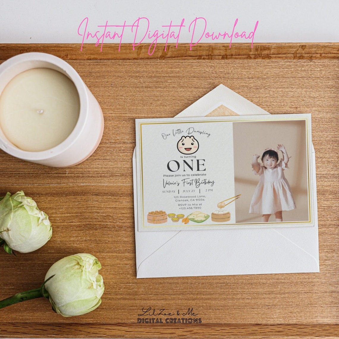 Little Dumpling Birthday Invitation: Asian Dim Sum Party (digital) - Etsy