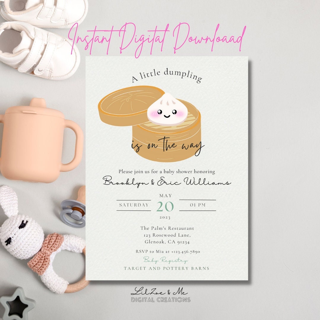 Little Dumpling Baby Shower Invitation/dumpling on the Way Dim Sum ...