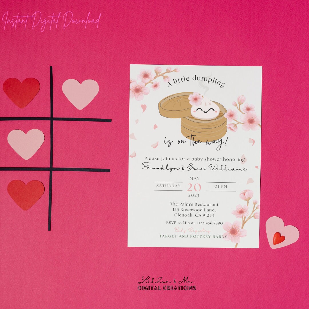 Little Dumpling Flower Baby Shower Invitation/dumpling on the Way ...