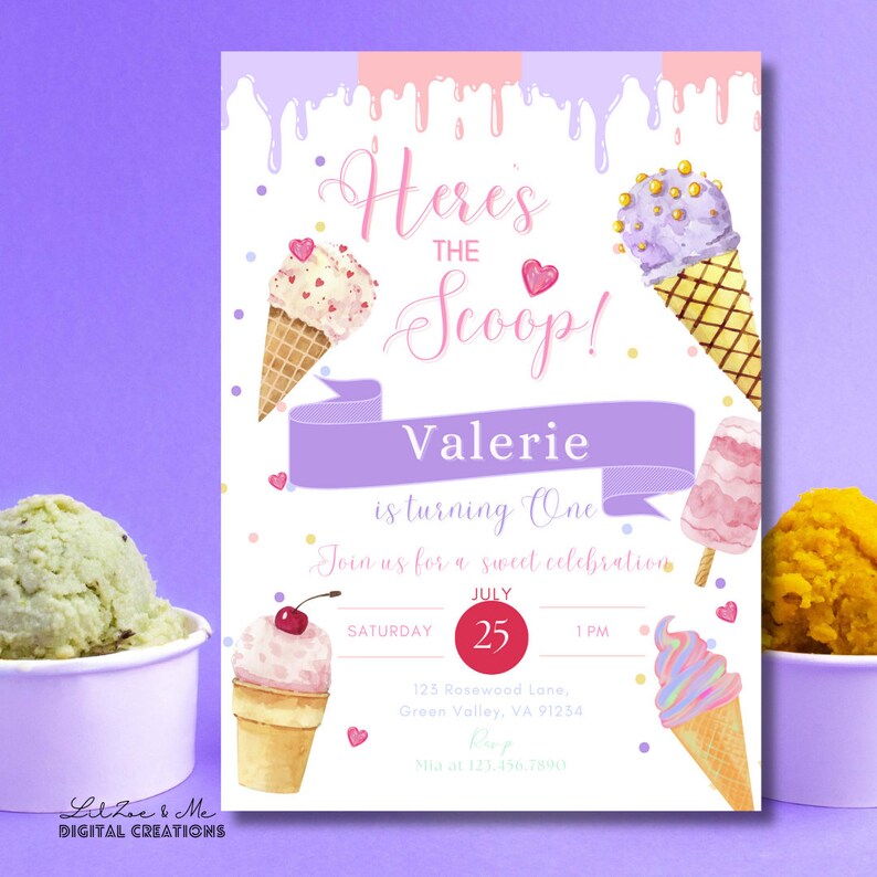 Ice Cream Too Sweet Birthday/here's the Scoop Ice Popsicle Summer Pool ...