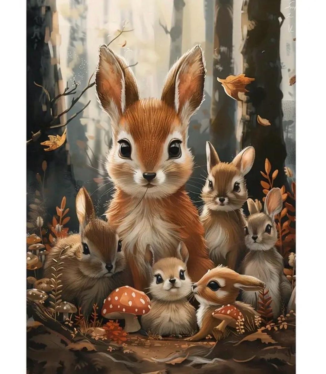 US Seller. 40x30cm Forest Critters Diamond Painting Kit. Round Full ...