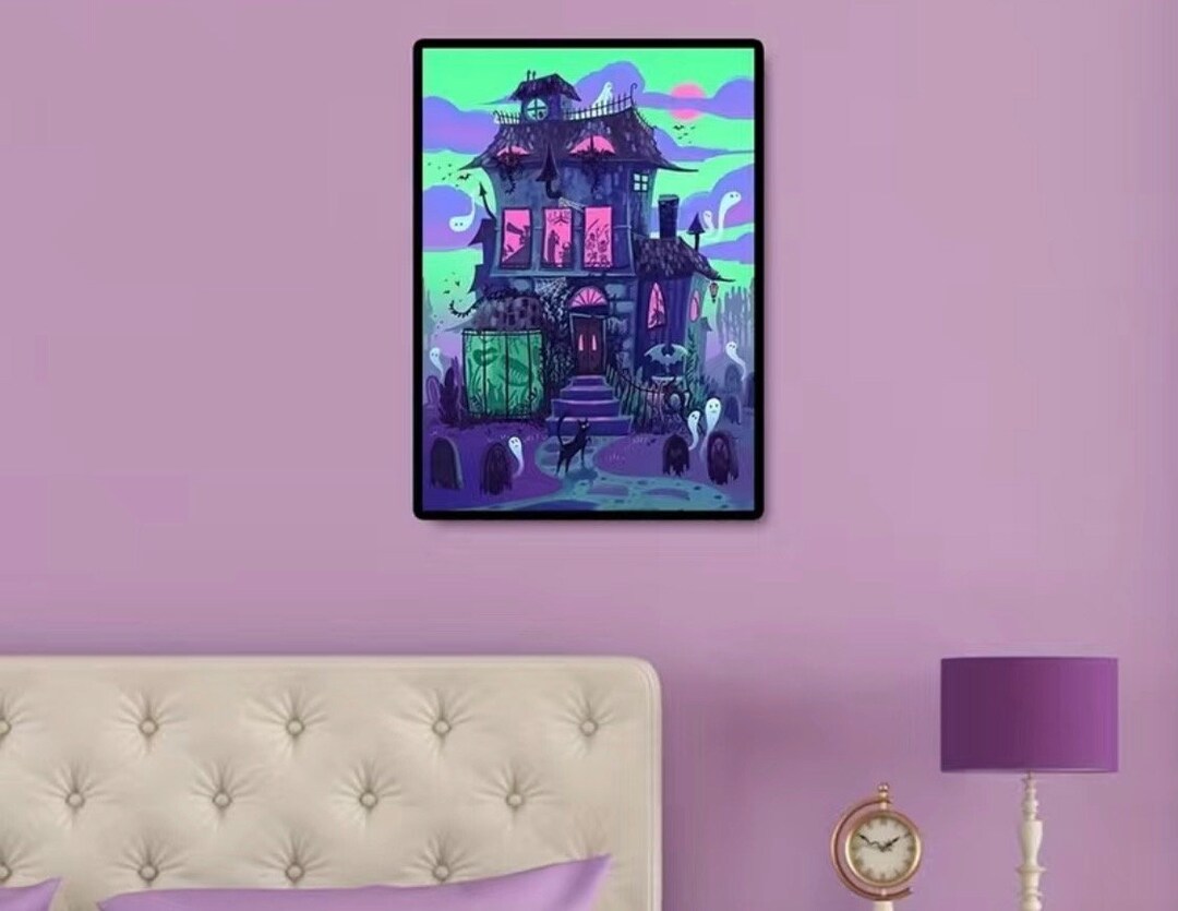 US Seller. 40x30cm Haunted House Halloween Diamond Painting Kit. Round ...