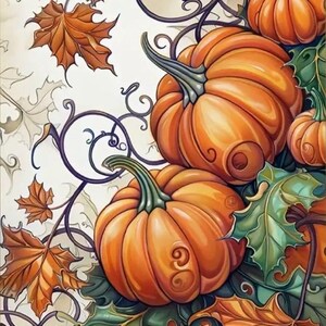 US Seller. 30x40cm Fall Harvest Pumpkins Diamond Painting Kit. Round ...