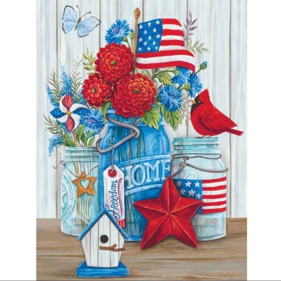 Scrapbooking Fast S&H. US Seller Full Drill Independence Day Diamond ...