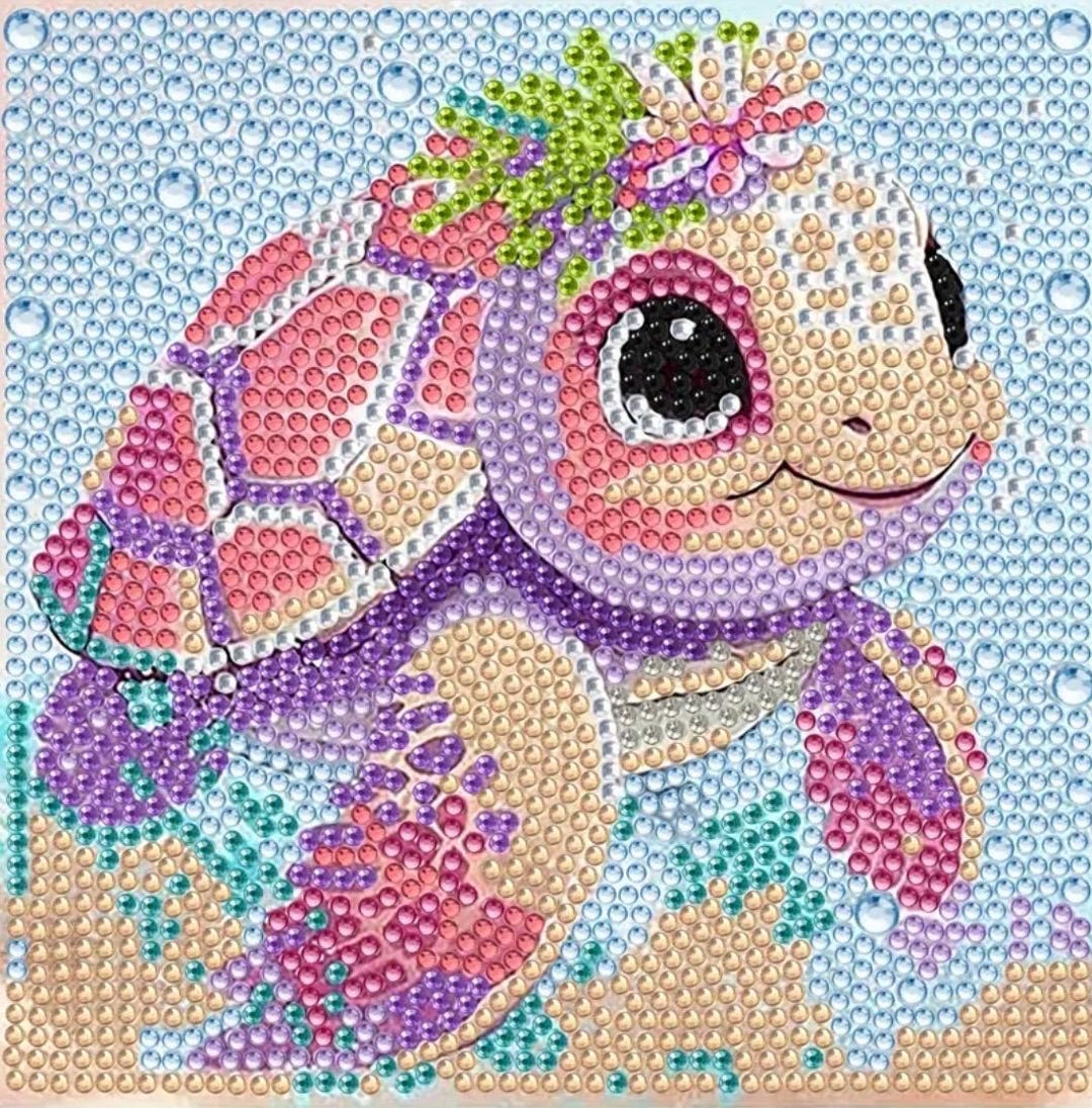 US Seller. 18x18cm Sea Turtle Diamond Painting Kit. Full Special Drill ...