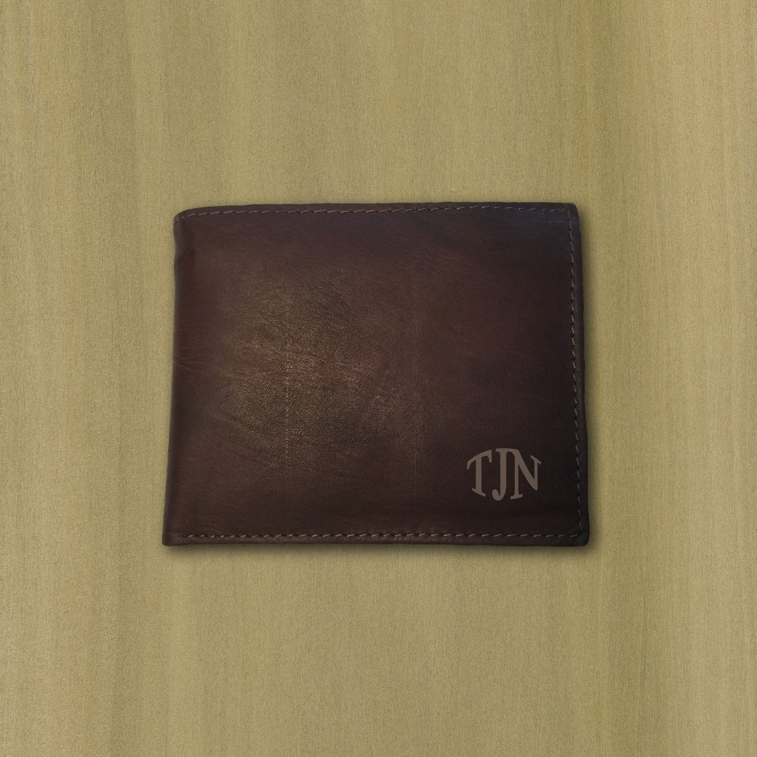 Custom Personalized Laser Engraved Genuine Leather Monogram Wallet - Etsy