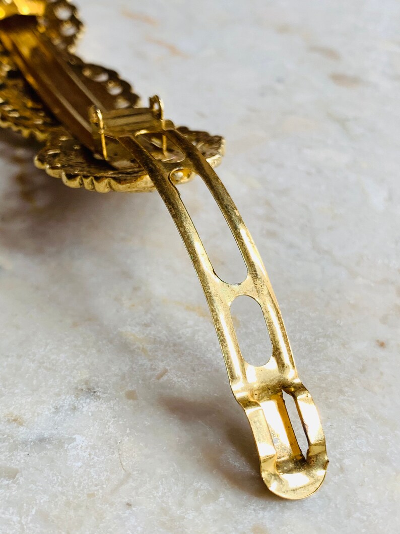 80s Gold Metal Hair Clip // Vintage Hair Accessories // Large | Etsy