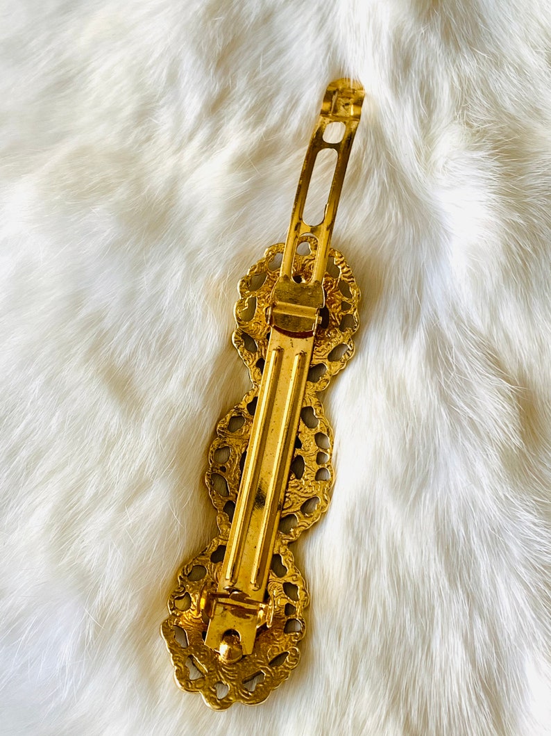 80s Gold Metal Hair Clip // Vintage Hair Accessories // Large - Etsy