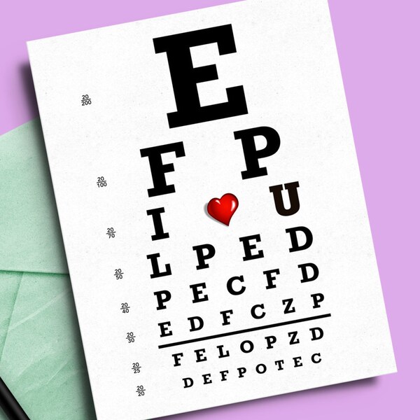 Eye Chart Card - Etsy
