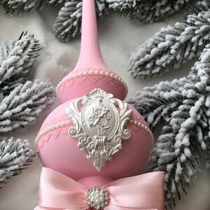 Pink Christmas Tree Topper Ornament for Christmas Tree Blush Pink Tree ...
