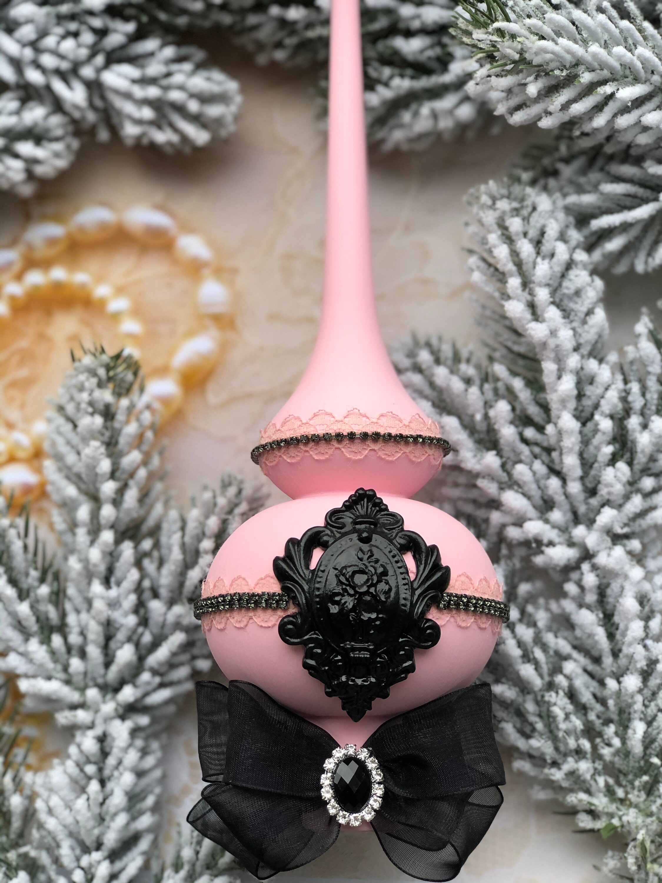 Pink Christmas Tree Topper Ornament for Christmas Tree Blush Pink Tree ...