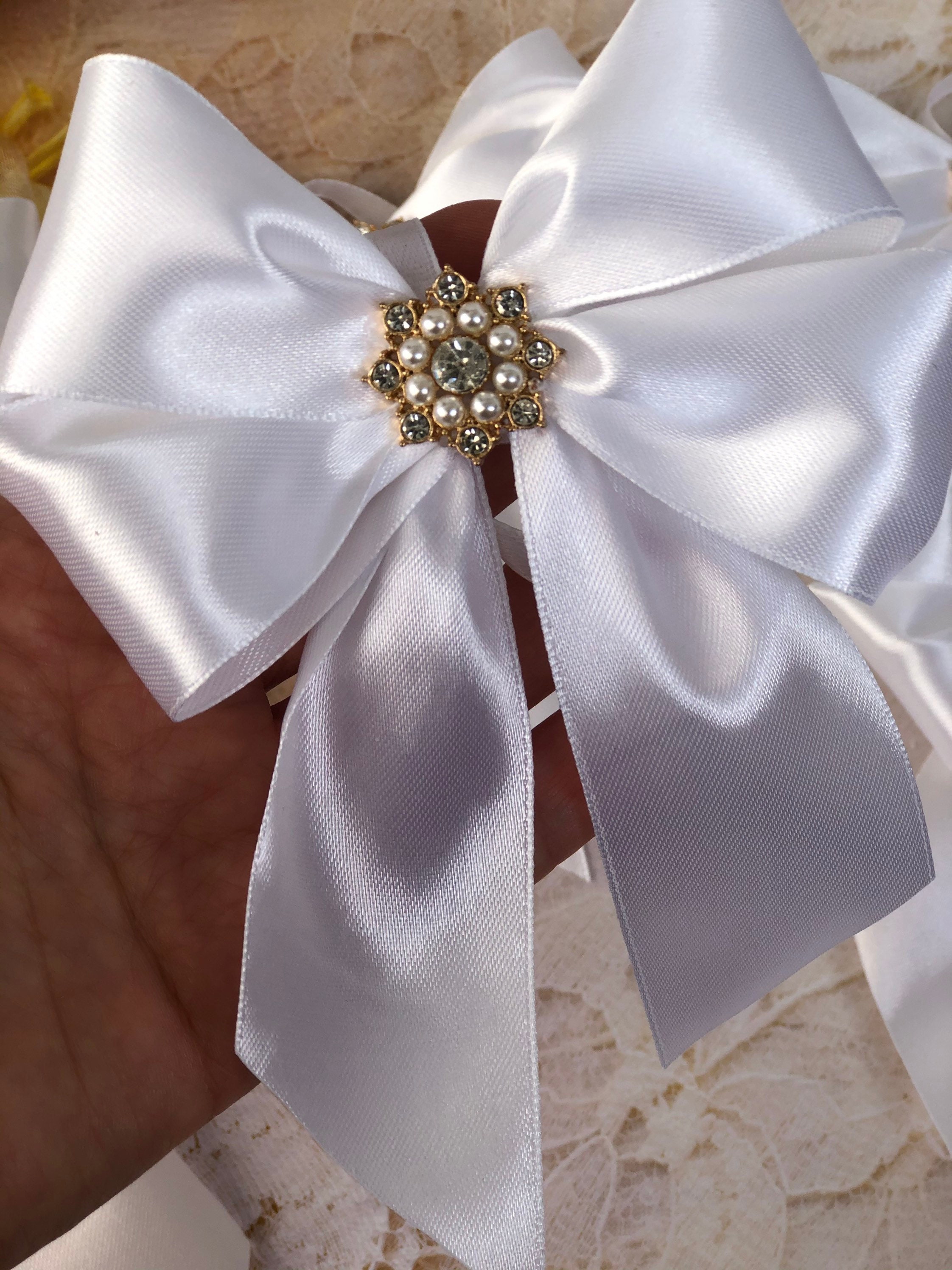 White Christmas Bows Set / Christmas Bows for Tree / Xmas Bows for ...