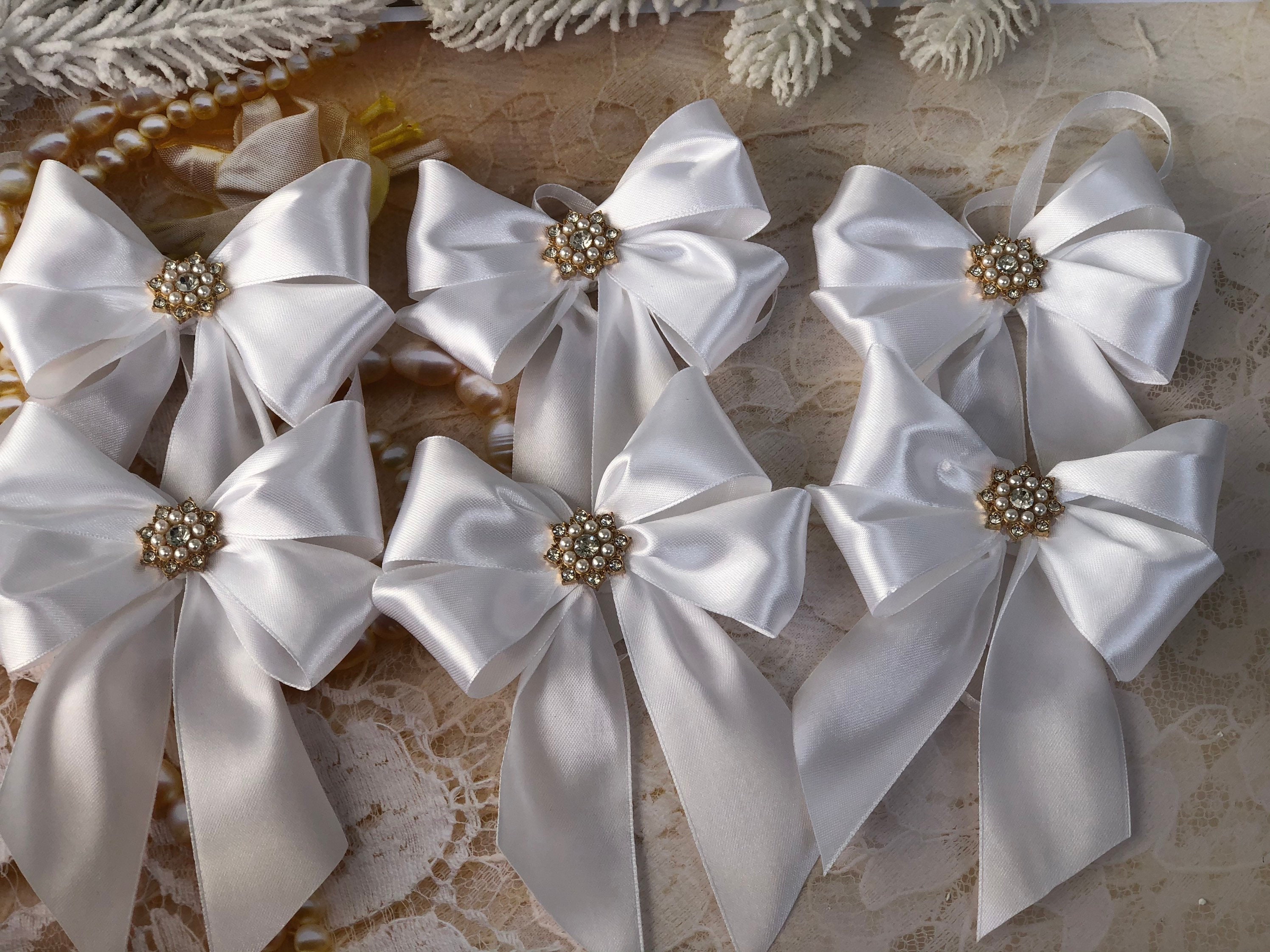 White Christmas Bows Set / Christmas Bows for Tree / Xmas Bows - Etsy