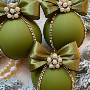 Olive Christmas Ornaments 3 Pcs Set Xmas Tree Decorations Christmas ...