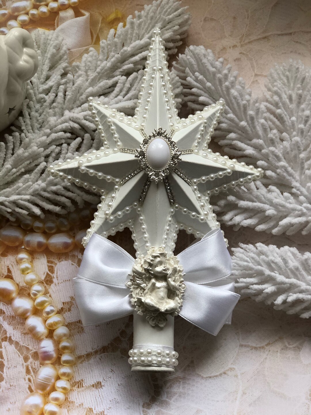 Star Tree Topper for Christmas Tree Silver Tree Topper Christmas Decor ...