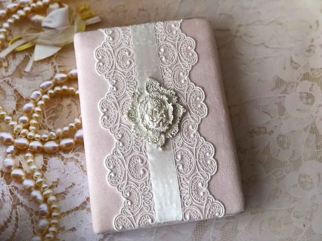 Handmade Blush Pink Notebook Journal Girls Diary in Vintage Style ...