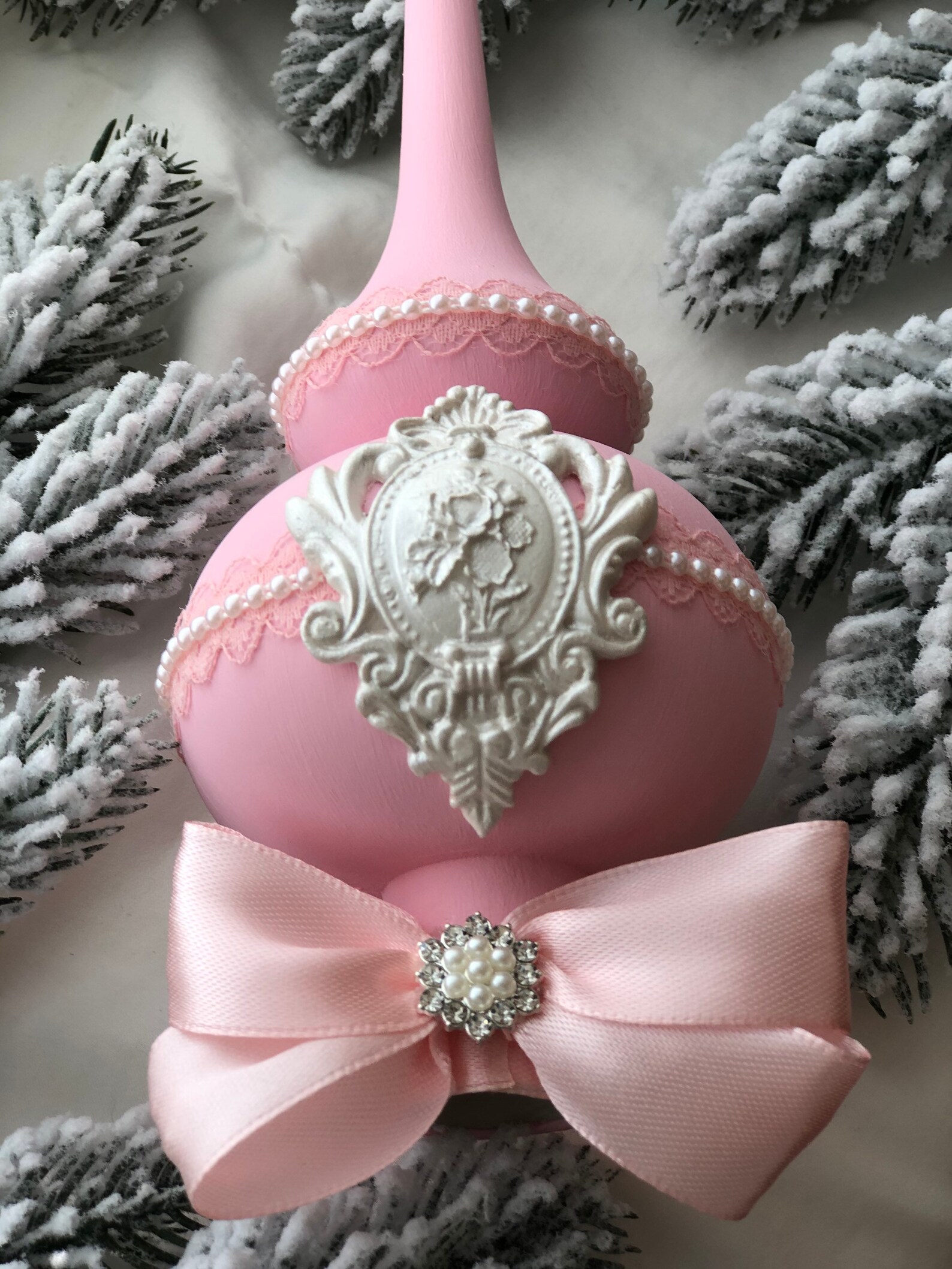 Pink Christmas Tree Topper Ornament for Christmas Tree Blush - Etsy
