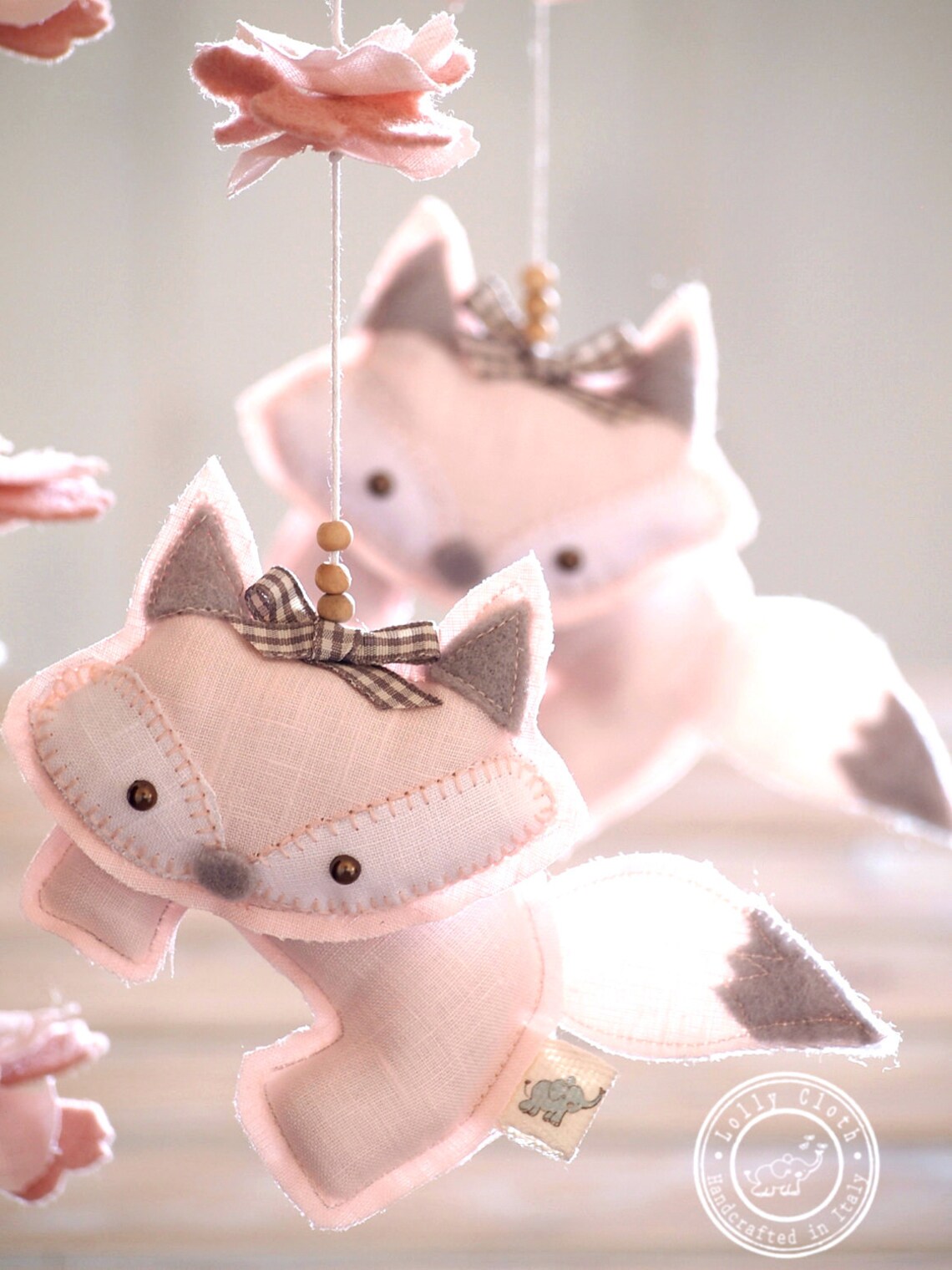 Baby Girl Mobile Baby Girl Nursery Decor Pink Fox Mobile - Etsy