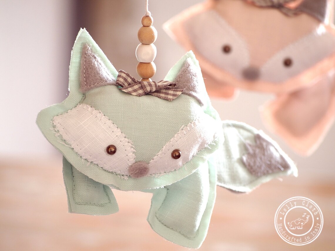 Baby Fox Mobile Entirely Handmade From Organic Fabrics. Baby - Etsy