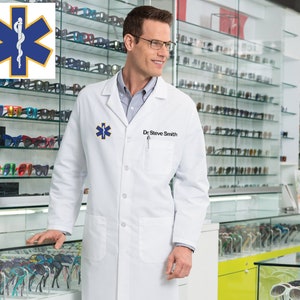 Personalized Lab Coat With Custom Embroidered Name and Star of | Etsy