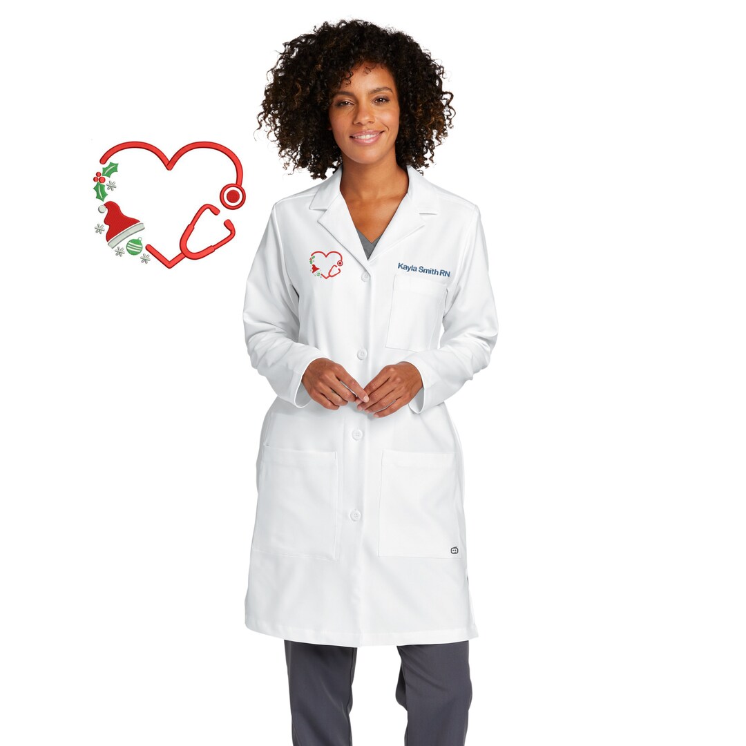 Personalized Christmas Lab Coat With Custom Embroidered Text or Name ...