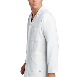 Personalized Mens Consultation Lab Coat With Custom Embroidered Text or ...