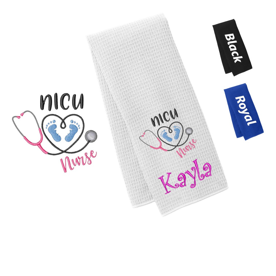Personalized NICU Nurse Towel Footprint Design, Gym, Workout Fitness ...